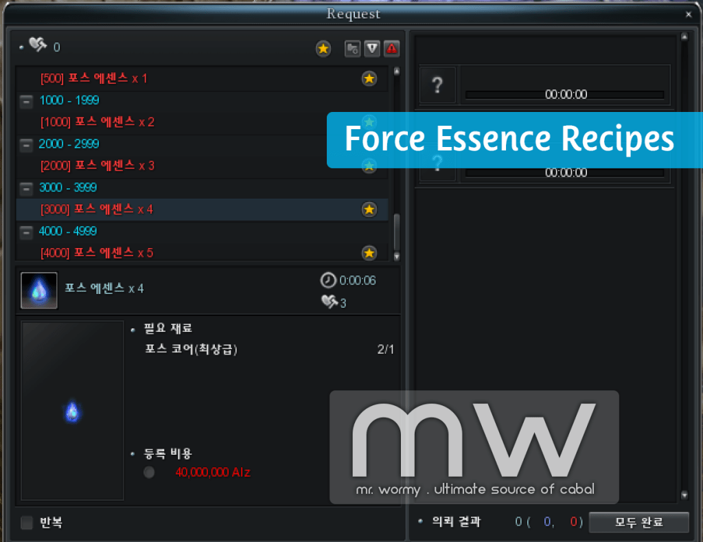 Cabal Online : FAQ : Force Wing – Mr. Wormy